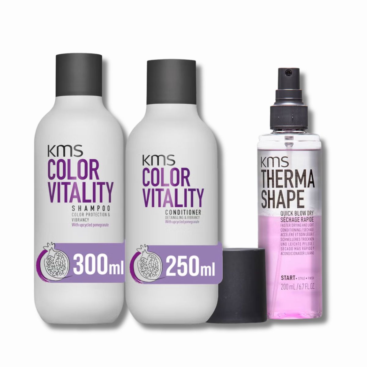 KMS Colour & Heat Protection Bundle for All Hair Types (Worth £66 ...