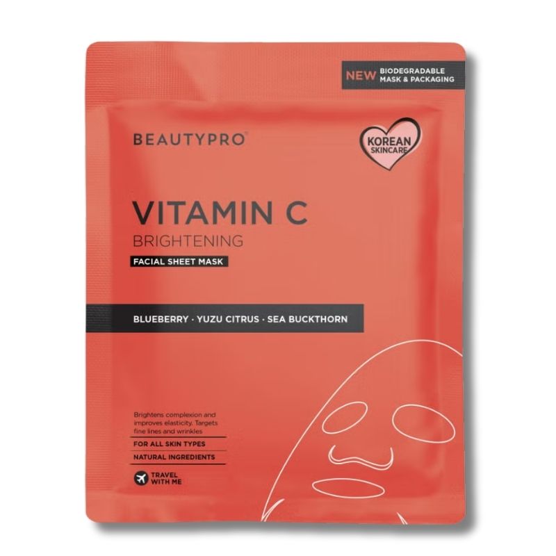 BEAUTYPRO Brightening Collagen Sheet Mask with Vitamin C – Beaut Flo